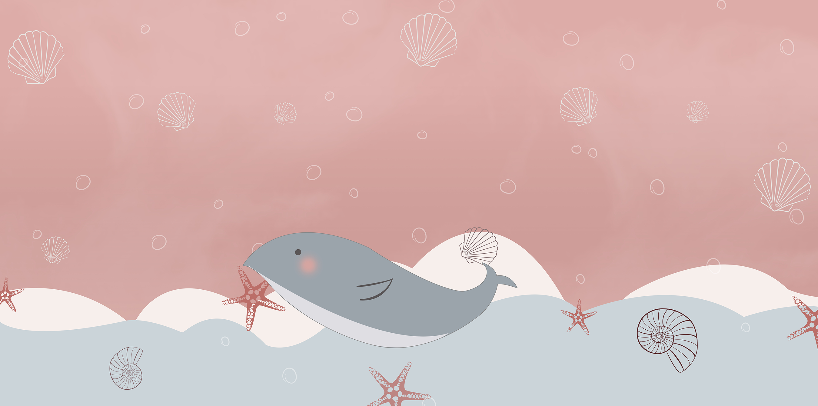 Kinderkamer | Gray whale - Airtex Mania